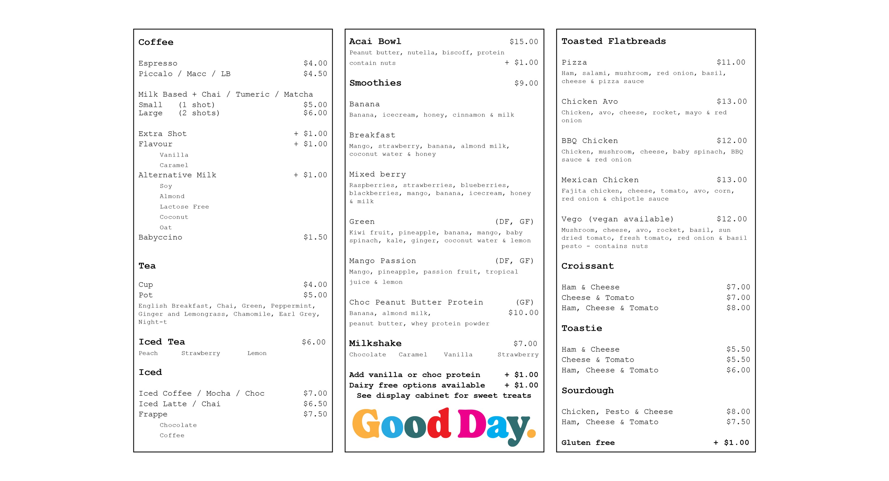 Menu – Good Day