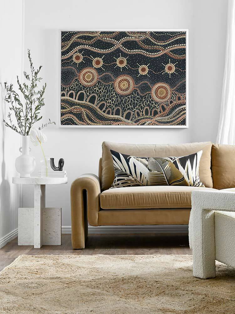 Murriyang Deep Blue Canvas Aboriginal Art Print - Amanda Hinkelmann ...